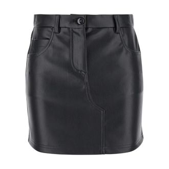 Semicouture Schwarzer Eco-Leder Minirock - - Skirts - Damen - Schwarzk - XS