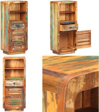 vidaXL Highboard 45x32x110 cm Altholz Massiv - Vintage Hochschrank - Holzhängeschrank - Retro Sideboard - Altwood Furniture - Upcycling Möbel - Home & Living