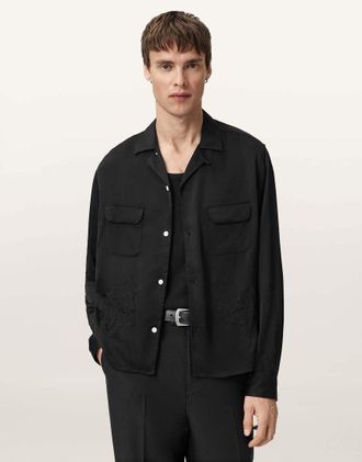 AllSaints Yodo - Chemise &agrave; manches longues - Noir