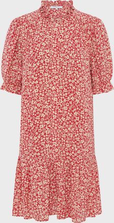 Gerard Darel Robe courte et large &agrave; fleurs - PIERETTE - Rouge baiser
