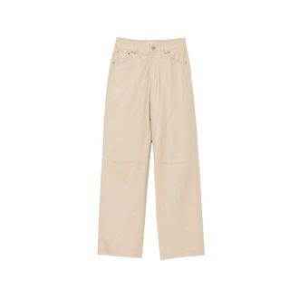 By Malene Birger Vinea 1Y4 Lederhose - - Trousers - Damen - Beige - M