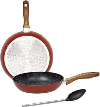 Tognana Rustic Stone 3-teiliges Set, Pfannen 24 und 28 cm + Löffel