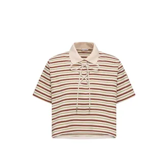 Moncler Moncler Striped Cotton Polo Shirt, Women, Multicolour, Size: Xl