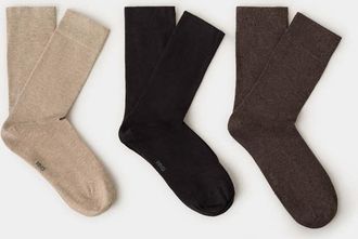 Mango Lot 3 paires de chaussettes coton marron - Homme - 40-42 - MANGO MAN