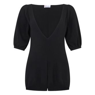 Red Valentino Femme, Combinaisons et Ensembles, Noir, Taille: 38 FR Combinaison Short Avec Un Col En V Et Des Manches Ballon