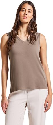 Street One Damen A323623 V-Neck Top, Dark Tumbled Beige, 40