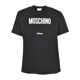 Moschino Homme, Tops, Noir, Taille: L Logo Print Short Sleeve T-Shirt