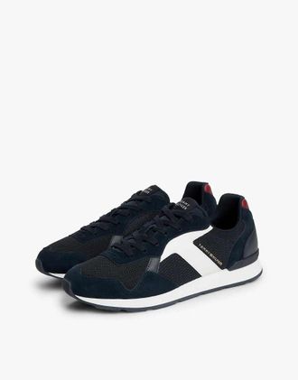 Tommy Hilfiger Logo-Sneaker mit Materialmix in RWB-Blau