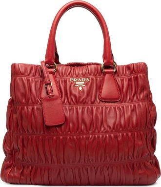 Prada Shopper - Nappa Gaufre Tote - Gr. unisize - in Rot - f&uuml;r Damen