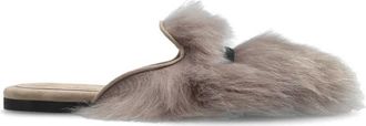 Dolce & Gabbana Shearling und Wildleder Hausschuhe - - Shoes - Damen - Grau - 36 EU