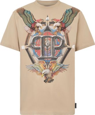 Philipp Plein Round Neck T-Shirt Eagle Tattoo