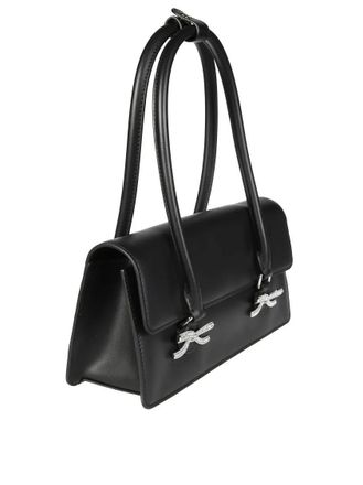 Self Portrait Shopper & Totes - Rectangular Handbag With Silver Bow Embellishments - Gr. unisize - in Schwarz - für Damen