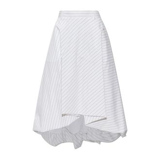Moschino Asymmetrischer Nadelstreifenrock - - Skirts - Damen - Wei&szlig; - XS