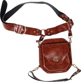 Garneck Mittelalterliche Renaissance Gürteltasche PU Leder Vintage Hüfttasche Damen Verstellbar Leicht für Festival Halloween Cosplay Mittelalterliches Access