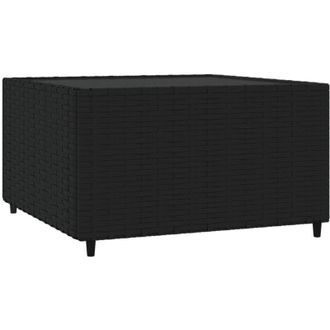 Les Tendances Table basse de jardin Carr&eacute; Noir 50x50x30 R&eacute;sine tress&eacute;e