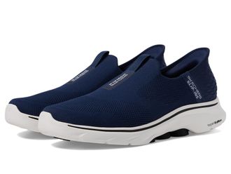 Skechers Herren Go Walk 7 Easy On 2 Sneaker, Navy Textile/Synthetic, 42 EU