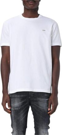Dsquared2 Homme, Tops, Blanc, Taille: M T-shirt Basique Confortable à Manches Courtes et Col Rond