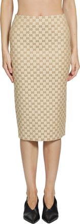 Gucci GG Cotton Canvas Midi Skirt