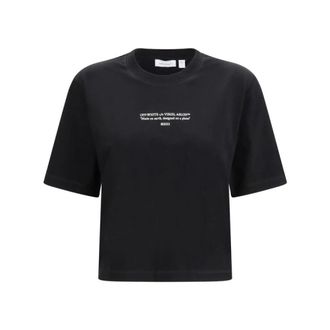 Off-white T-Shirt mit lockerer Passform - - Tops - Damen - Schwarzk - XS