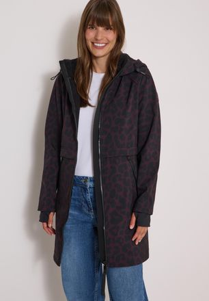 Cecil Softshellmantel CECIL, Damen, Gr. XXL (46), schwarz (berry rot), Softshell, 92% Polyester, 8% Elasthan, normal ca. Mitte Oberschenkel, ohne Ausschnitt