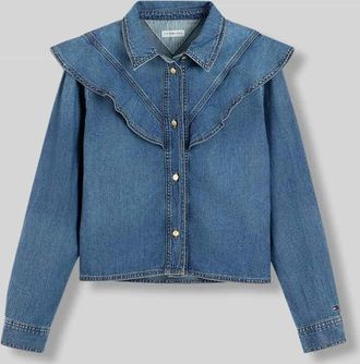 Tommy Hilfiger Regular Fit Jeansbluse aus reiner Baumwolle mit Volants