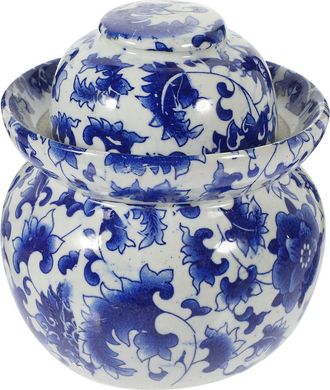 Cabilock Versiegeltes Keramikgef&auml;&szlig; Gurkentopf Vorratsglas Luftdicht F&uuml;r Einlegen G&auml;rtopf Traditioneller Keramik Kanister K&uuml;chenaufbewahrung