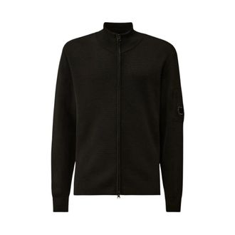 C.P. Company C.p. Company, Homme, Pulls, Noir, Taille: M Re-Wool Full Zip Lens Cardigan