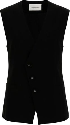 Ami Gilet en laine avec ceinture - Femme - Vestes - Noir - Taille: 36 FR