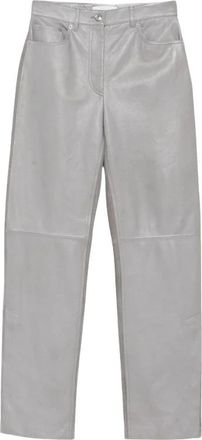 Sportmax Leder- und Wildlederhose im 5-Pocket-Stil - - Trousers - Damen - Grau - S