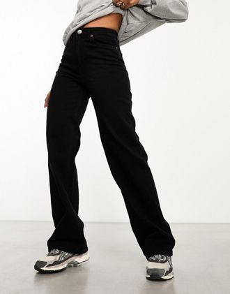 Vero Moda Tessa - Jeans in Schwarz mit weitem Bein