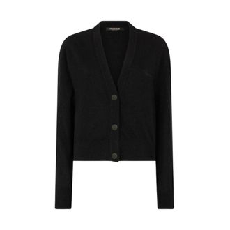 Roberto Cavalli Bestickte Strickjacke aus Wollmischung mit Kn&ouml;pfen - - Knitwear - Damen - Schwarzk - M