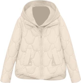 Generic Vestes pour femmes 2026 - Manteaux amples tendance - Veste chaude dhiver d&eacute;contract&eacute;e, blanc, XXL
