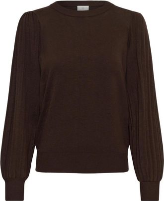 Kaffe Rundhals-Strickware - - Knitwear - Damen - Braun - M