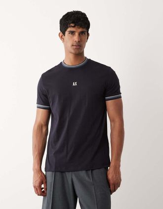 A|X Armani Exchange T-Shirt in Navy mit Logo auf der Brust