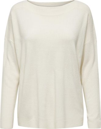 Only Damen ONLAMALIA LS Boatneck CC KNT Pullover, Cloud Dancer, XS