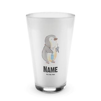 Mr. & Mrs. Panda Personalisiertes Glas Zahnarzthelfer Herz - Personalisierte Geschenke, Geschenk, Schnapsglas Mit Namen, Lik&ouml;rglas Gravur, Cocktailglas, Buntes, Biergl