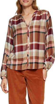 s.Oliver Langarmbluse mit Karo Muster