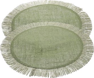 BESPORTBLE 2 St&uuml;ck Teiliges Rundes Tischset aus Grobem Jutegeflecht mit Fransen Hitzebest&auml;ndige Isolierende Platzmatten f&uuml;r Esstisch Stilvolles Langlebiges Desig