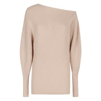 Philosophy di Lorenzo Serafini Femme, Pulls, Beige, Taille: 34 FR Pull asym&eacute;trique c&ocirc;tel&eacute;
