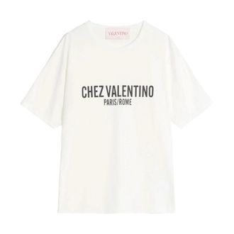 Valentino Garavani Casual Baumwoll-T-Shirt - - Tops - Damen - Wei&szlig; - XL