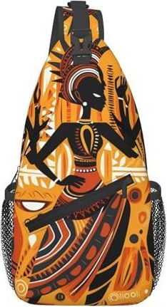 Generic Sacoche Tactique Femmes danseuses africaines ethniques Casual Sac De Poitrine R&eacute;glable Sling Sac &agrave; Dos pour &eacute;cole Homme Femme