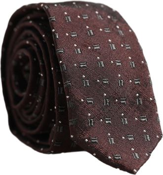 Dolce & Gabbana Geometric Silk Necktie - Burgundy