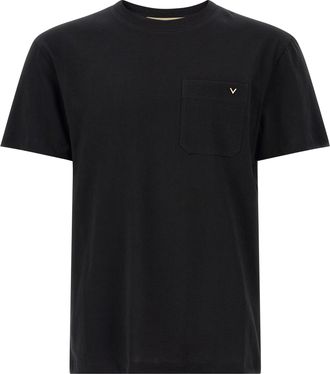 Valentino Garavani Schwarzes Baumwoll-T-Shirt