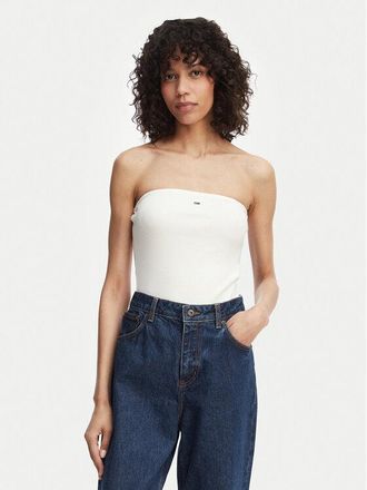 Tommy Jeans Top DW0DW22263 Wei&szlig; Slim Fit