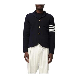 Thom Browne Veste Sport en Laine 4-Bar - Homme - Vestes - Bleu - Taille: 2XL