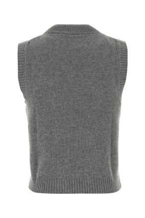 Ganni Womens Grey Wool Blend Vest Paloma Maglieria Sweater