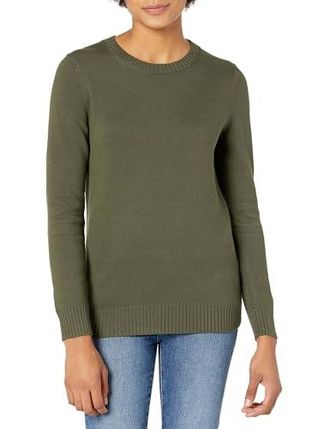 Amazon Essentials Pull À Col Rond 100 % Coton (Disponible en Grande Taille) Femme, Vert Olive, XXL