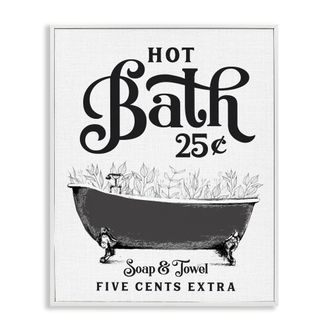 Stupell Industries Giclée-Kunst, gerahmt, Motiv Hot Bath with Bubbles, gerahmt, Design von Buchstaben und Linien, 50,8 x 40,6 cm, Grau