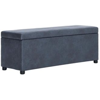vidaXL Vidaxl - Bank mit Staufach 116 cm Grau Wildleder-Optik