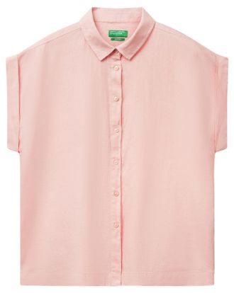Benetton Damen Camicia 5bmldq06v Hemd, Rosa, Medium